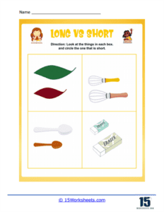 Long vs. Short Worksheets | Measurement - 15 Worksheets.com