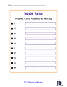 Number Names Worksheets | Numeracy Skills - 15 Worksheets.com