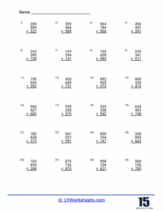 Adding 3 Numbers Worksheets - 15 Worksheets.com