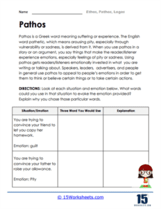 Ethos, Pathos, Logos Worksheets | Persuasion Skills - 15 Worksheets.com