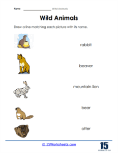 Wild Animals Worksheets | Nature Learning - 15 Worksheets.com