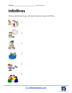 Infinitives Worksheets | Grammar Skills Collection - 15 Worksheets.com