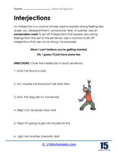 Parts of Speech Worksheets | Language Builders - 15 Worksheets.com