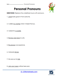 Personal Pronouns Worksheets - 15 Worksheets.com