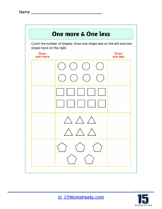 1 More or Less Worksheets | Early Add or Subtract Skills - 15 ...