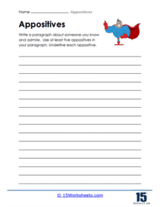Appositives Worksheets | Phrase Expansion - 15 Worksheets.com