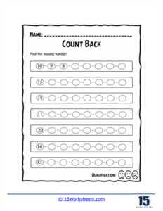 Counting Backwards Worksheets | Number Practice - 15 Worksheets.com