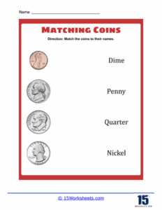 Matching Coins Worksheets - 15 Worksheets.com