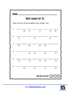 Skip Counting By 3s Worksheets | Number Fluency - 15 Worksheets.com