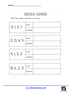 Ordering Numbers Worksheets | Numeracy Skills - 15 Worksheets.com