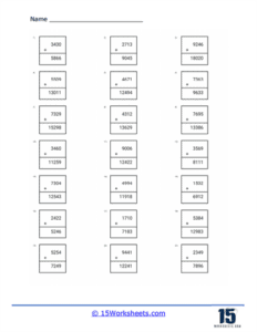 Four Digit Addition Worksheets - 15 Worksheets.com