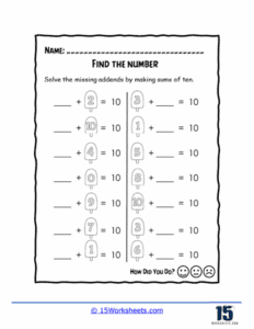 Missing Number Single Digit Addition Worksheets - 15 Worksheets.com