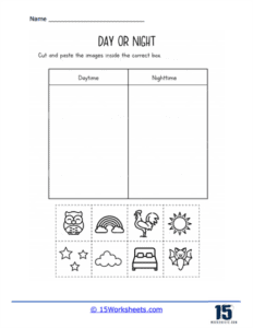 Day or Night Worksheets | Earth's Cycle & Sky Activities - 15 ...