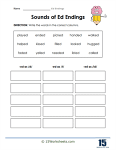 Ed Endings Worksheets | Master Past Tense Skills - 15 Worksheets.com