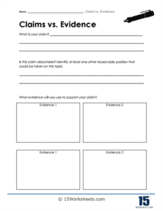 Claim vs. Evidence Worksheets - 15 Worksheets.com