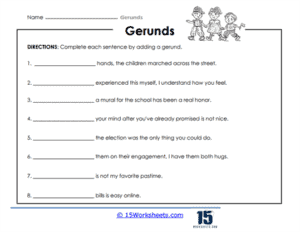 Gerunds Worksheets | Identifying & Applying - 15 Worksheets.com