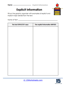 Explicit Information Worksheets - 15 Worksheets.com
