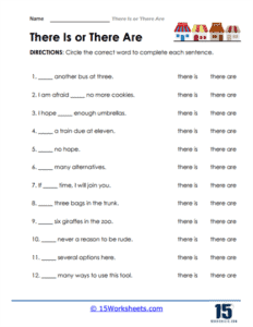 There Is or There Are Worksheets | Expressing Presence - 15 Worksheets.com