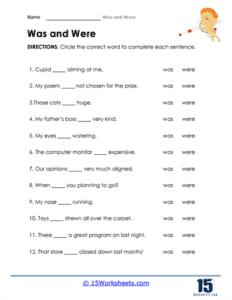 Was and Were Worksheets - 15 Worksheets.com