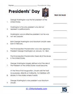 Presidents Day Worksheets - 15 Worksheets.com