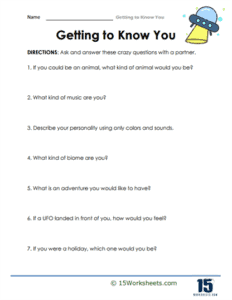 Getting to Know You Worksheets | Icebreakers Activities - 15 Worksheets.com