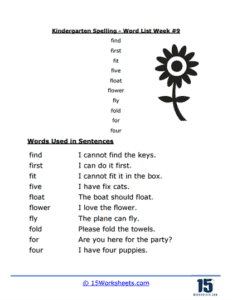 Kindergarten Spelling Words Worksheets | Emerging Readers - 15 ...