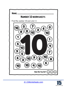 Number 10 Worksheets | Creative Practice Sheets - 15 Worksheets.com