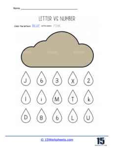 Letters vs. Numbers Worksheets | Kindergarten Skills - 15 Worksheets.com
