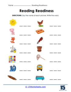 Reading Readiness Worksheets | Kindergarten - 15 Worksheets.com