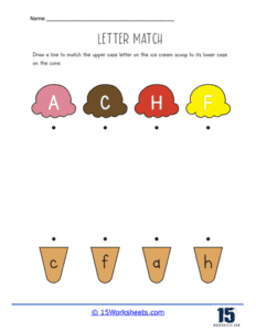 Match Letters Worksheets | Alphabet Series - 15 Worksheets.com