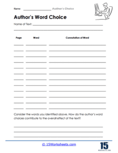 Author's Choice Worksheets - 15 Worksheets.com
