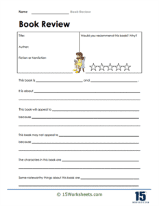 Book Review Worksheets | Help Kids Critique - 15 Worksheets.com