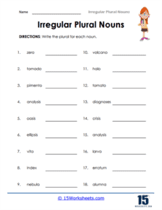 Irregular Plural Nouns Worksheets | Rules, Patterns & Changing - 15 ...