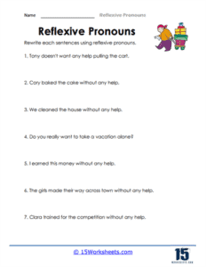 Reflexive Pronouns Worksheets | Self-Reference Exercises - 15 ...