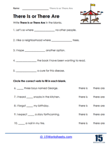 There Is or There Are Worksheets | Expressing Presence - 15 Worksheets.com