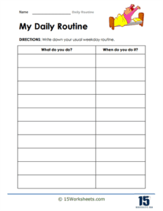 Daily Routine Worksheets - 15 Worksheets.com