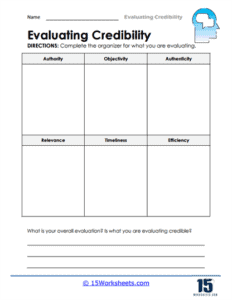 Evaluating Credibility Worksheets - 15 Worksheets.com