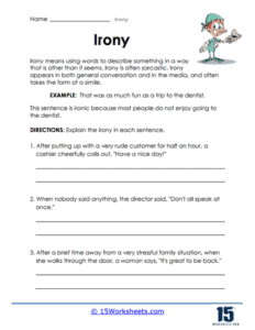 Irony Worksheets - 15 Worksheets.com