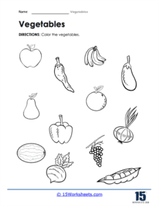 Vegetables Worksheets | Healthy Food Vocabulary - 15 Worksheets.com