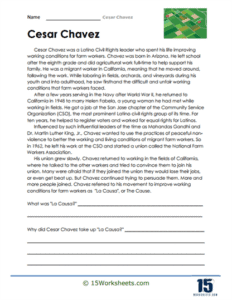 Cesar Chavez Worksheets - 15 Worksheets.com