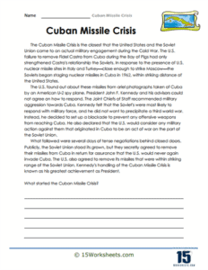 Cuban Missile Crisis Worksheets - 15 Worksheets.com