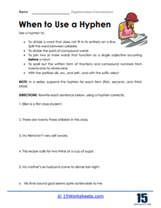 Hyphens Worksheets | Punctuation Skills - 15 Worksheets.com