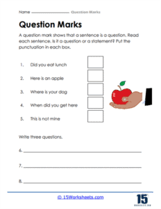 Question Marks Worksheets | Punctuation Inquiry - 15 Worksheets.com