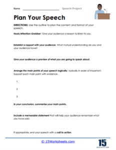 Speech Projects Worksheets - 15 Worksheets.com