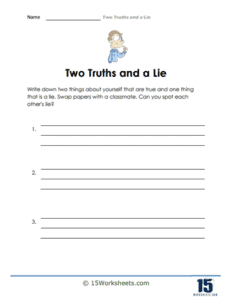 Two Truths and a Lie Worksheets - 15 Worksheets.com