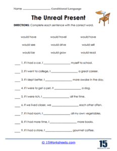 Conditional Language Worksheets | Grammar Practice - 15 Worksheets.com