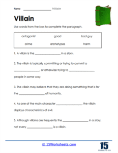 Villain Worksheets - 15 Worksheets.com