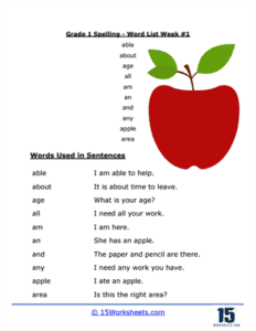 1st Grade Spelling Words Worksheets - 15 Worksheets.com