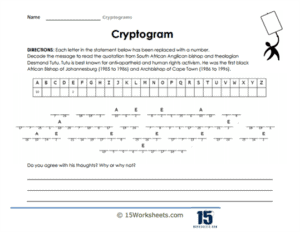 Cryptograms Worksheets - 15 Worksheets.com