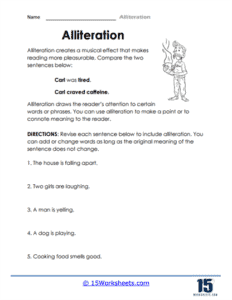Alliteration Worksheets - 15 Worksheets.com